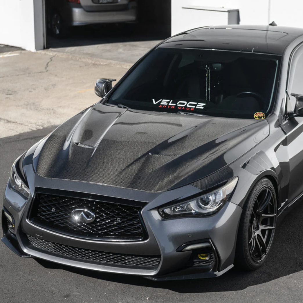2014+ Infiniti Q50 Front Vented Bumper Hood – Carbon Craft Dynamics